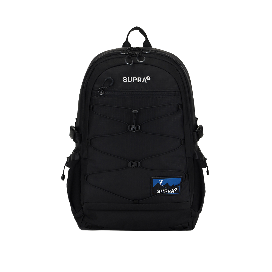수프라 아웃도어 라벨 포인트 백팩 블랙 | Supra | KREAM
