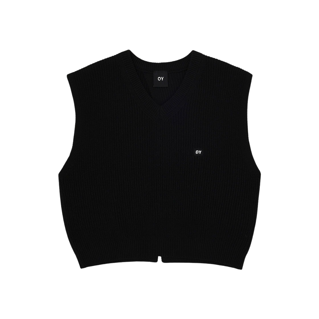 오와이 백 슬릿 니트 베스트 블랙 | OY | KREAM