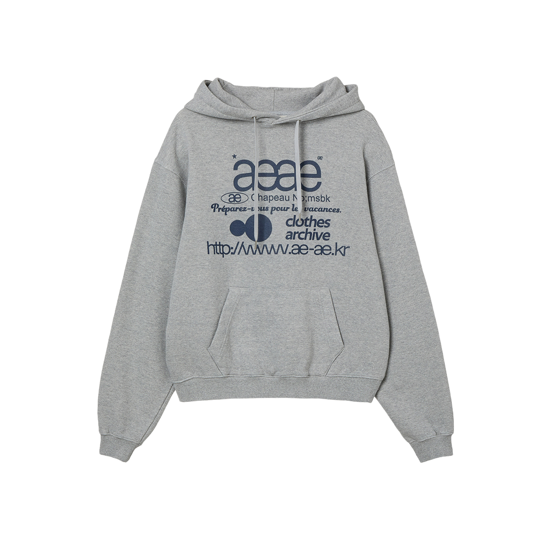 에이이에이이 웹 로고 루즈드 후디 멜란지 그레이 | AEAE | KREAM