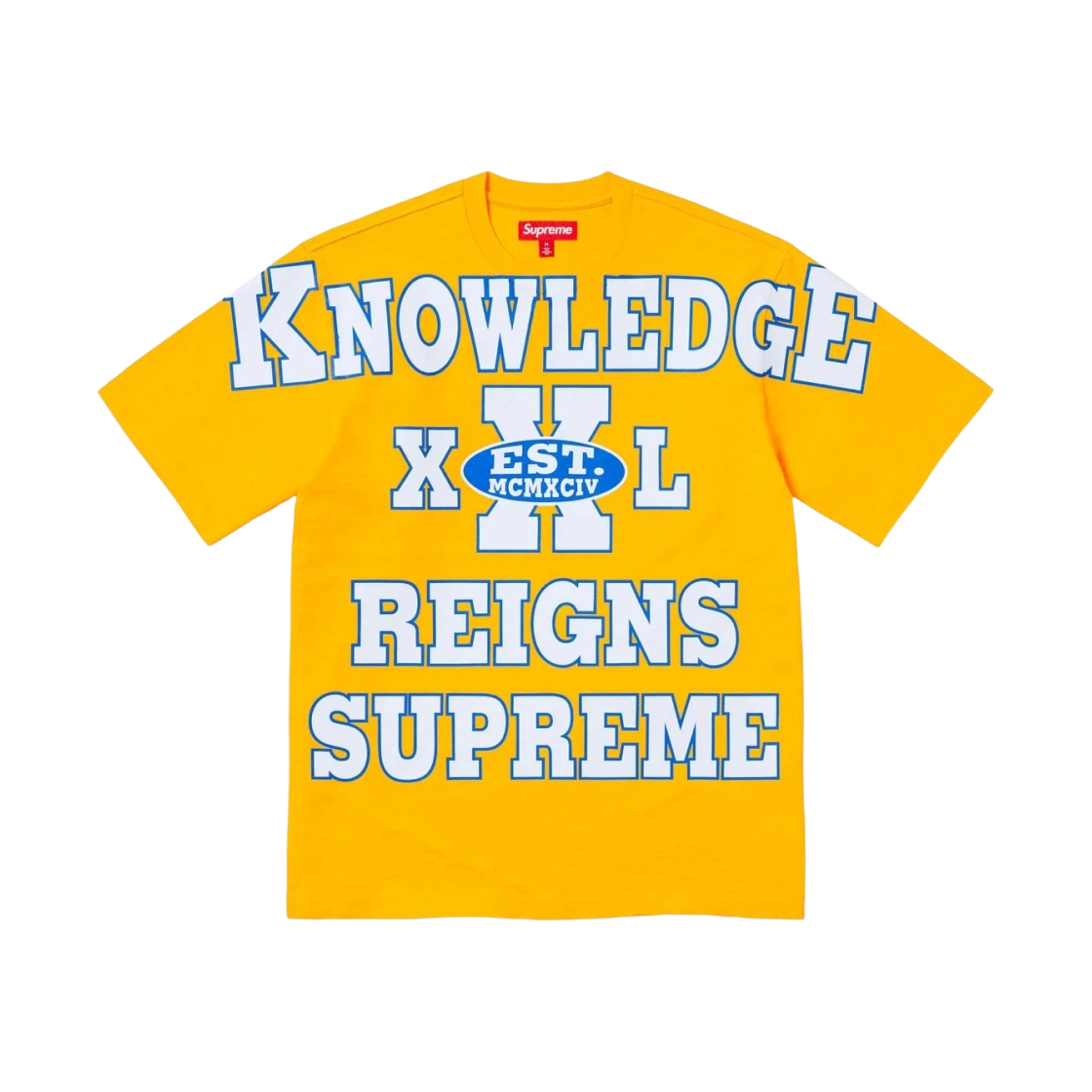 슈프림 오버프린트 놀리지 숏슬리브 탑 골드 - 24SS | Supreme | KREAM