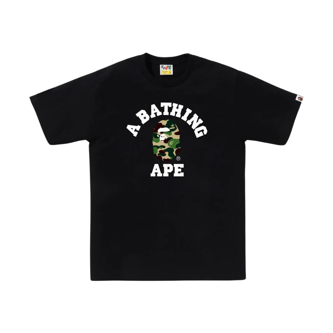베이프 ABC 카모 컬리지 티셔츠 블랙 그린 | BAPE | KREAM