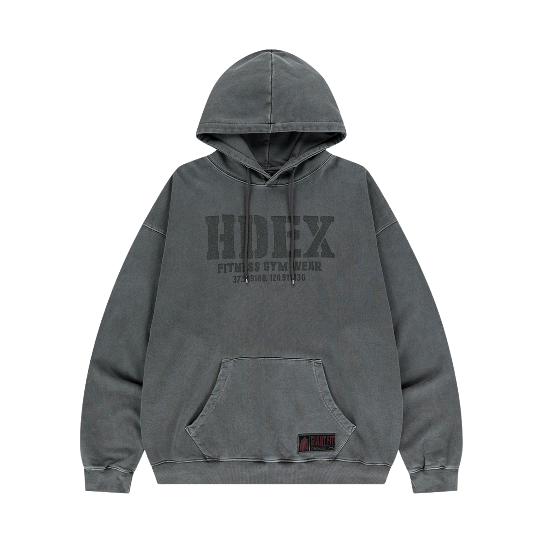 에이치덱스 코어 자이언트핏 피그먼트 후디 피그먼트 차콜 | HDEX | KREAM
