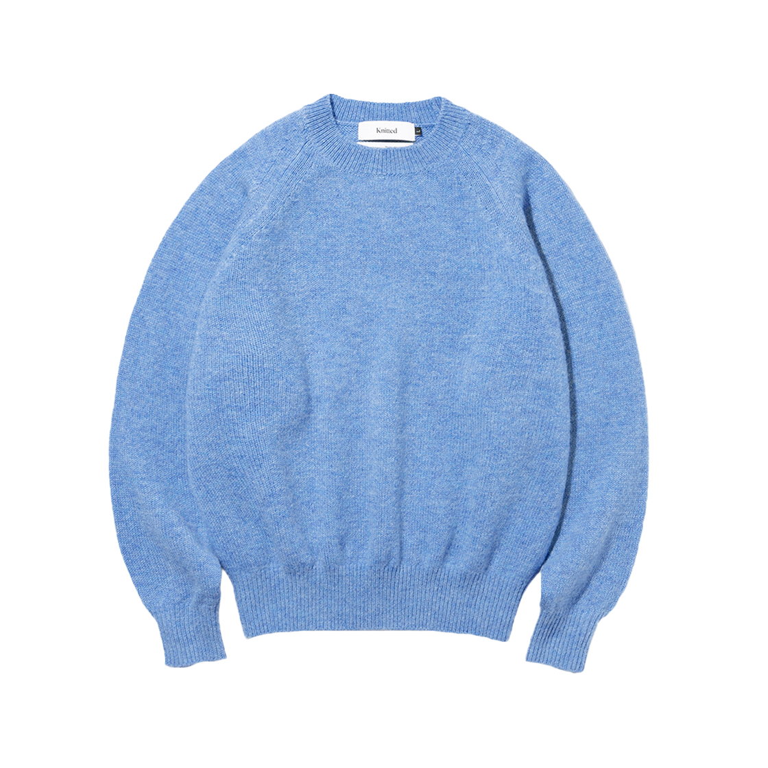 니티드 쉐기독 울 100% 라운드 니트 블루 | Knitted | KREAM