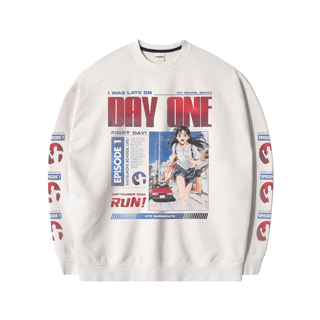 큐티에잇 가먼츠 데이원 빈티지 워시드 스웻셔츠 에크루 | QT8 GARMENTS | KREAM