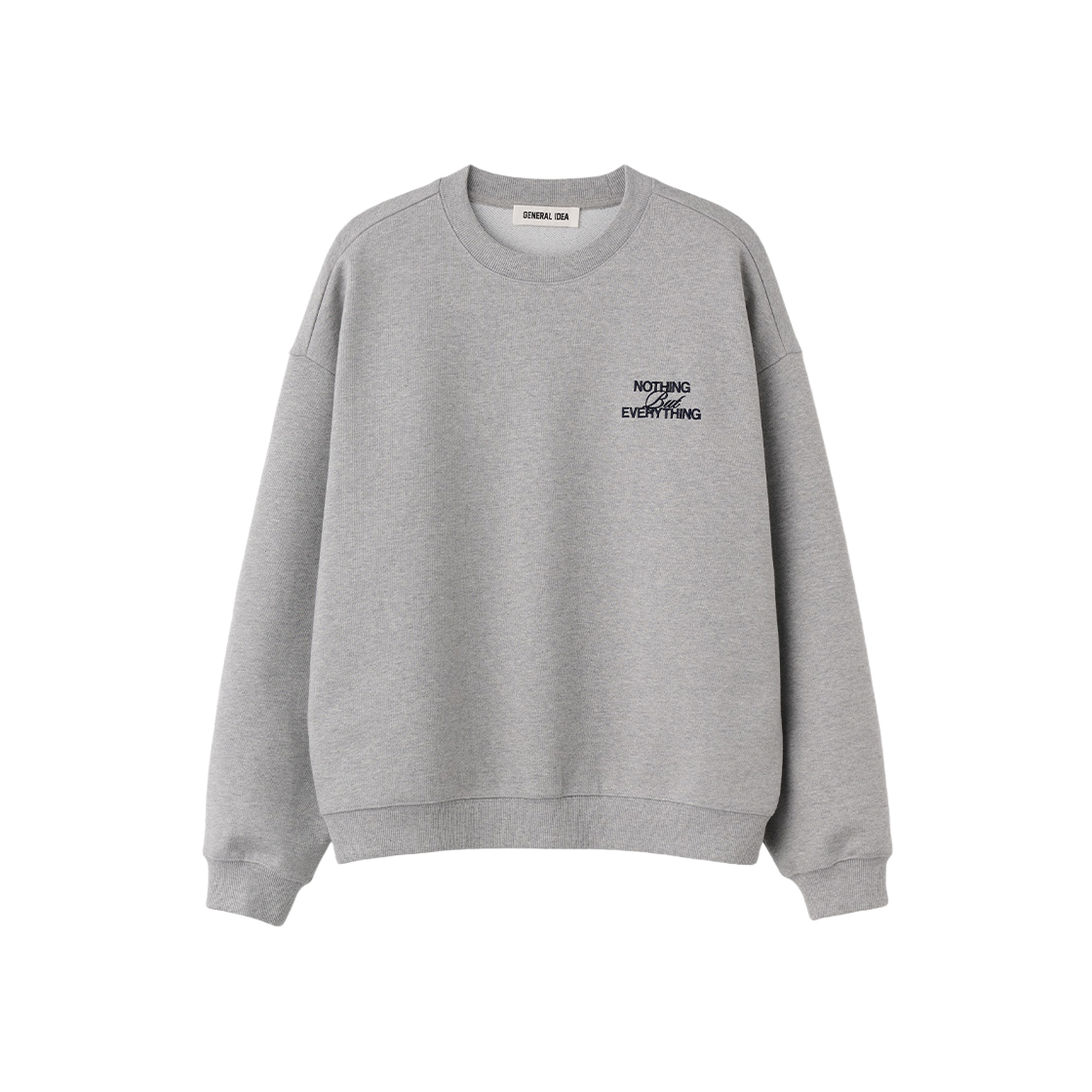 제너럴아이디어 유니섹스 베이직 오버핏 맨투맨 멜란지 그레이 | GENERAL IDEA | KREAM