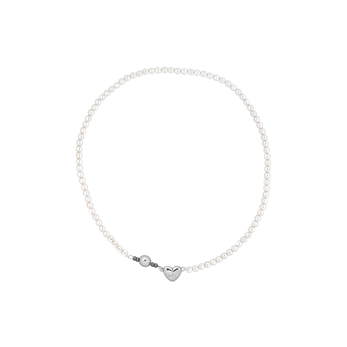 센티멍 넘버 435 하트 펄 네크리스 실버 | SENTIMENTS | KREAM