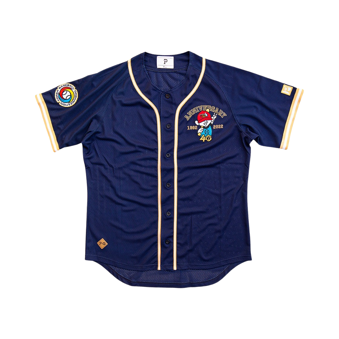 오버더피치 x KBO 40주년 캐릭터 로고 저지 네이비 (논 마킹 버전) | Over The Pitch | KREAM