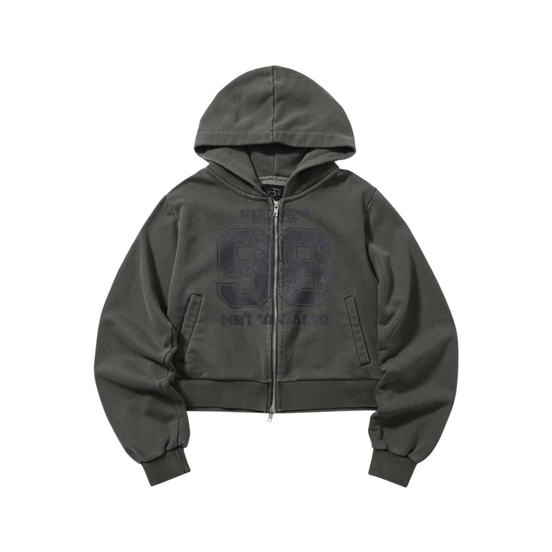 비피투디스오더 OG 피그먼트 97/98 크롭 후드집업 카키 | BP2DISORDER | KREAM