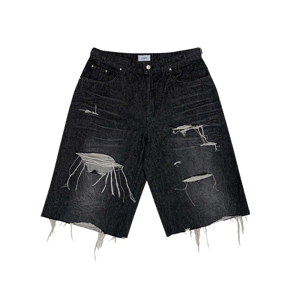 오엠오 디스트레스드 데님 쇼츠 블랙 | OMO | KREAM