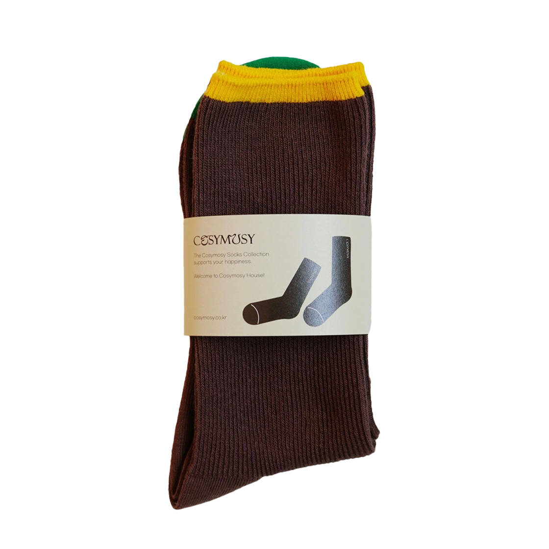 코지모지 콘트래스트 컬러 삭스 브라운 | Cosymosy | KREAM