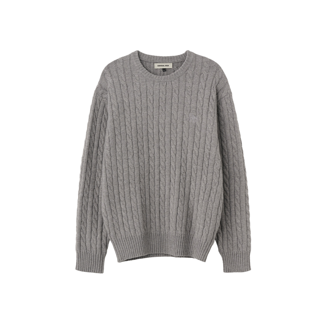 제너럴아이디어 맨 에센셜 울 케이블 풀오버 멜란지 그레이 | GENERAL IDEA | KREAM