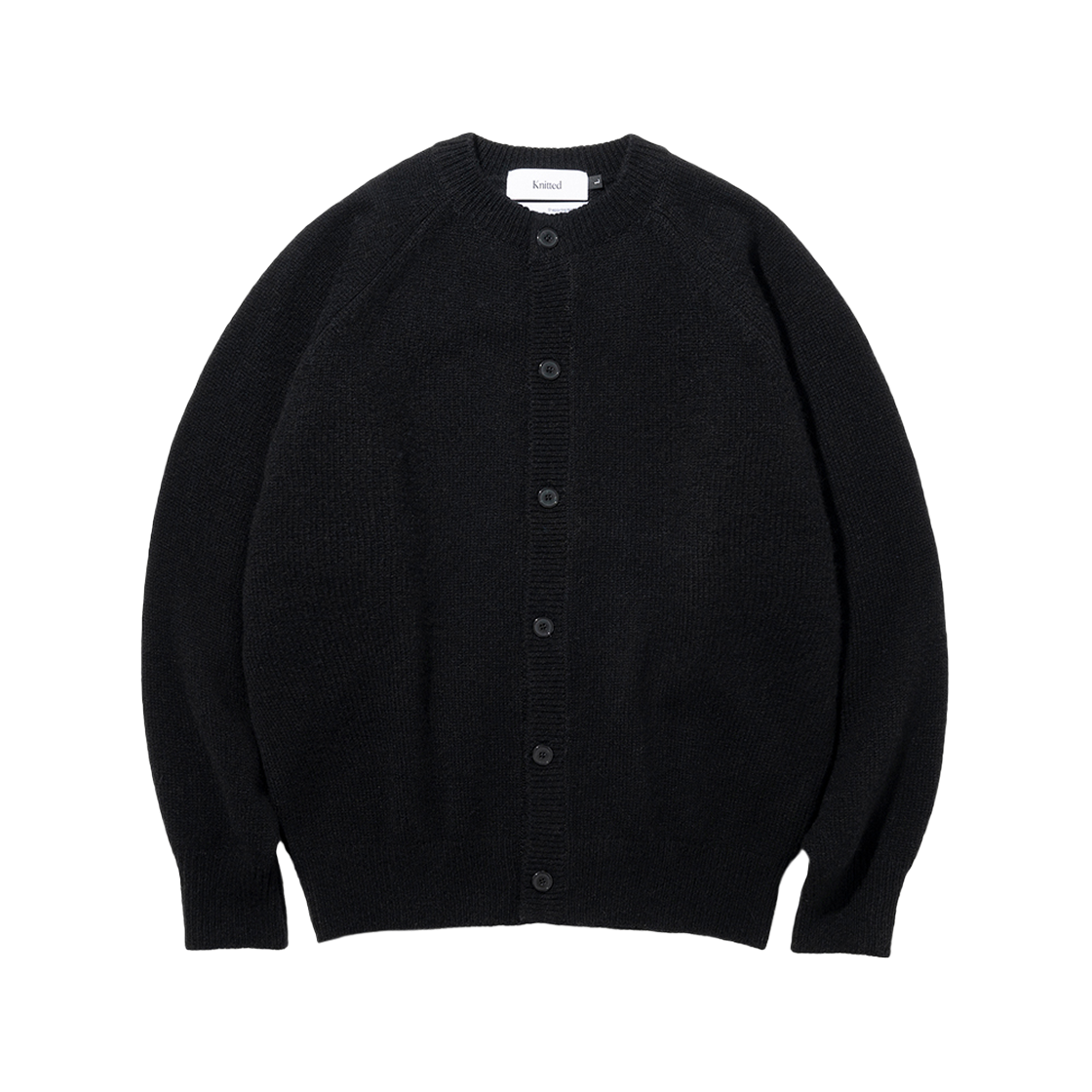 니티드 쉐기독 울 100% 라운드 가디건 블랙 | Knitted | KREAM