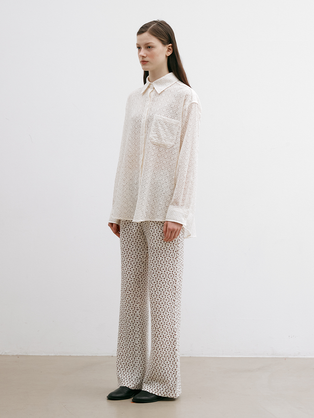 영오 플라워 레이스 셔츠 아이보리 | YOUNGOH | KREAM