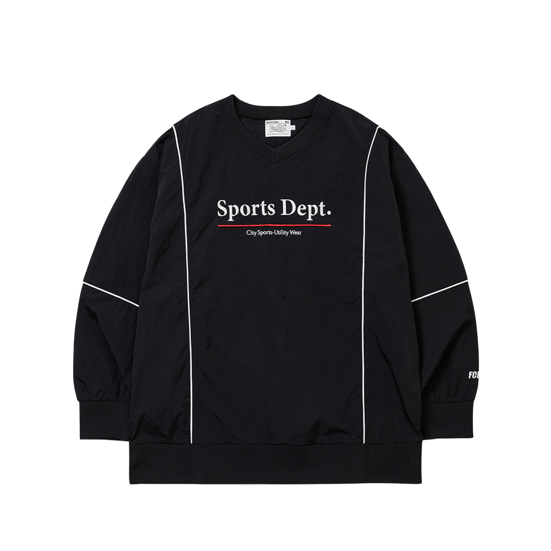 스포츠뎁트 로고 파이핑 나일론 풀오버 블랙 | Sports Dept | KREAM