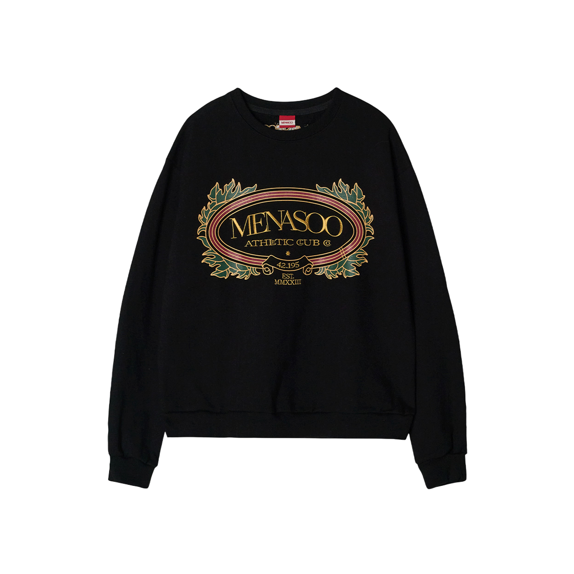 미나수 헤리티지 코튼 맨투맨 스웨트셔츠 블랙 | MENASOO | KREAM