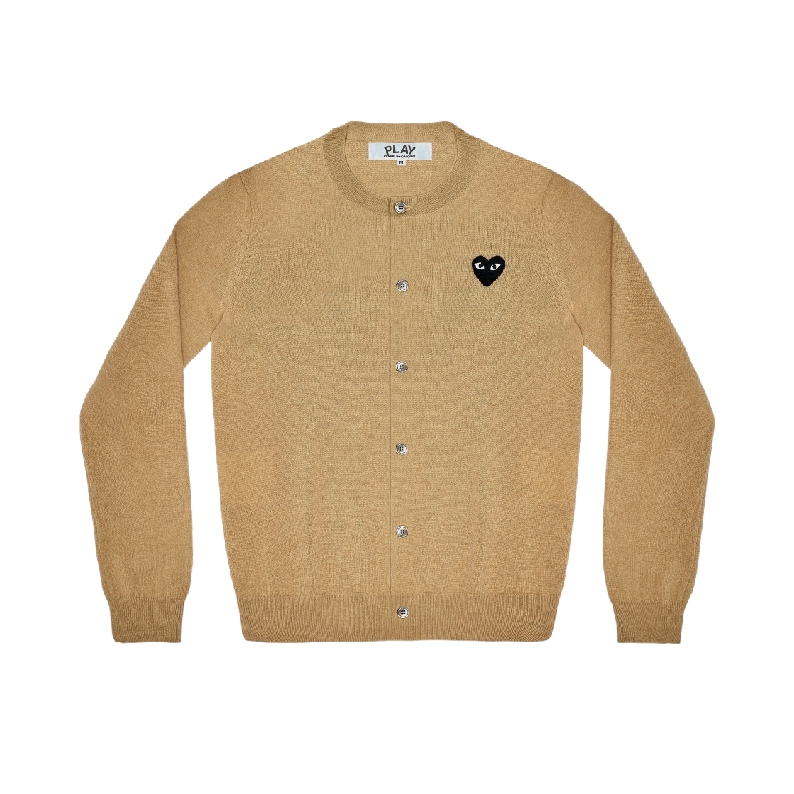 플레이 꼼데가르송 블랙 하트 니트 가디건 베이지 Play Comme Des Garcons Kream