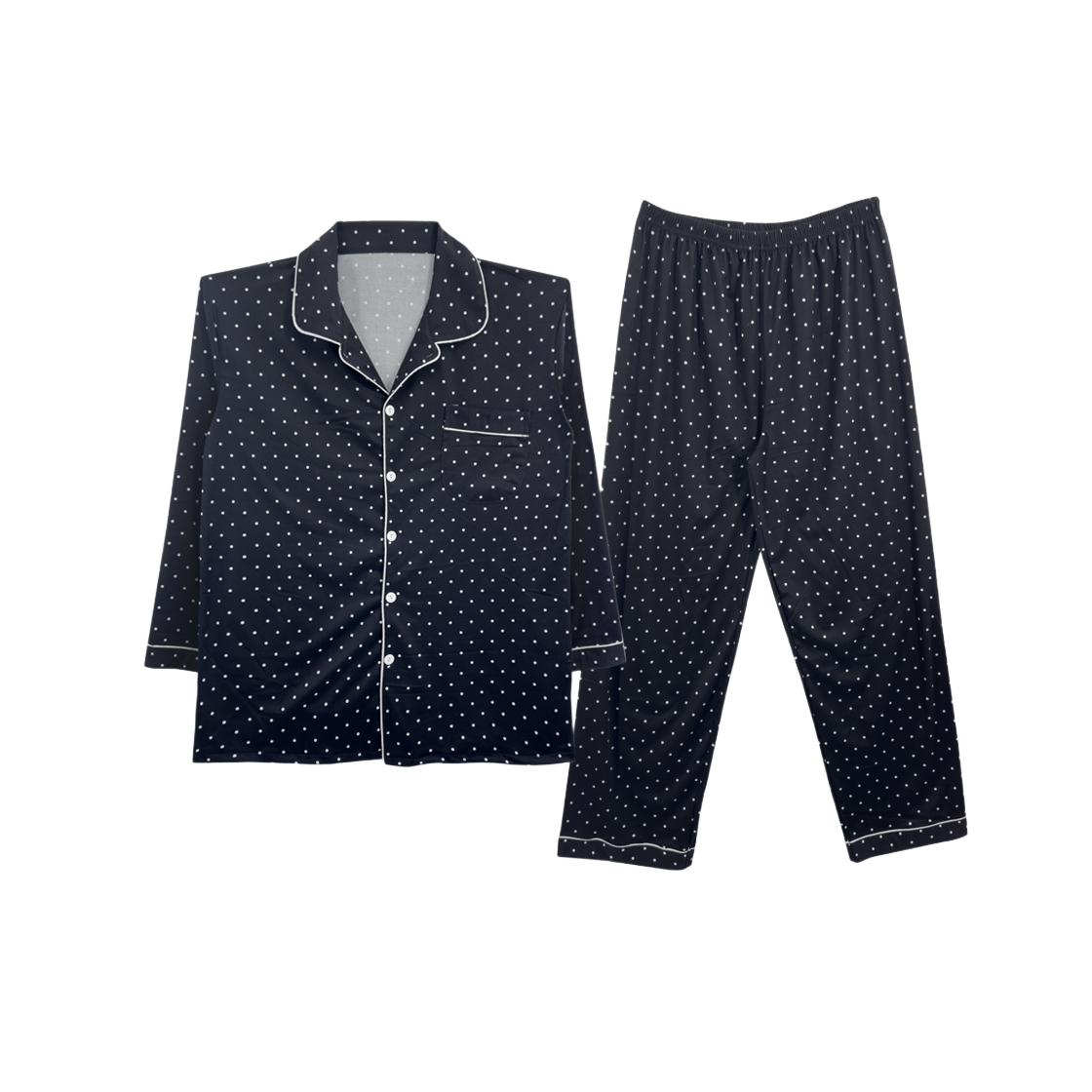 에이원 유니섹스 미니 도트 카라 잠옷 세트 도트블랙 | AONE | KREAM