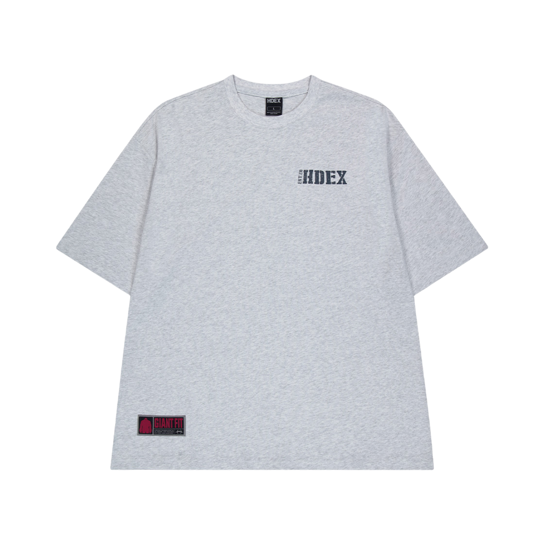 에이치덱스 코어 스몰 로고 자이언트핏 숏 슬리브 멜란지 화이트 | HDEX | KREAM