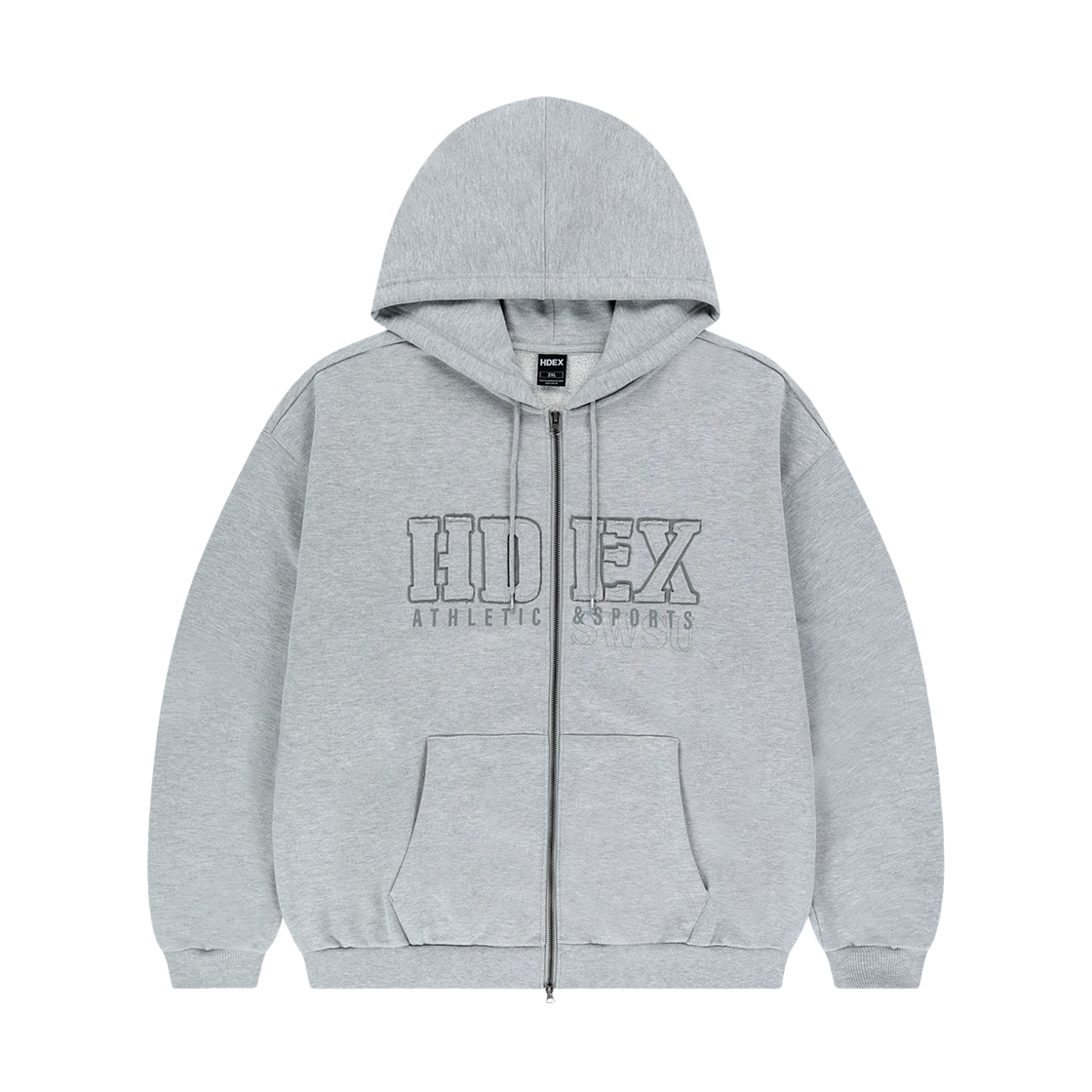 에이치덱스 코어 아플리케 후디 집업 멜란지 그레이 | HDEX | KREAM