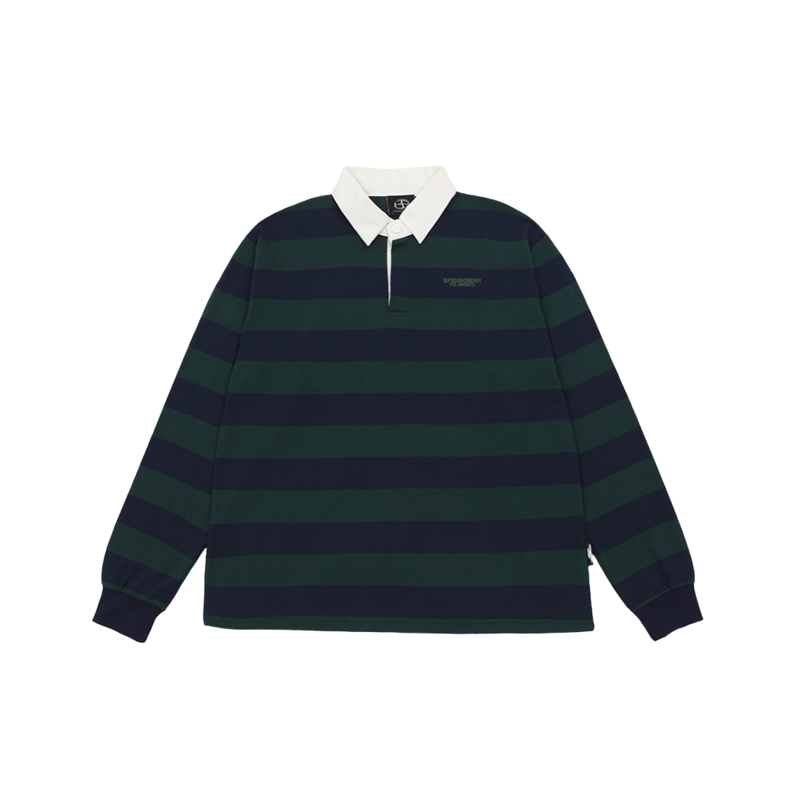 비피투디스오더 98 스트라이프 럭비 롱 슬리브 셔츠 그린 | BP2DISORDER | KREAM