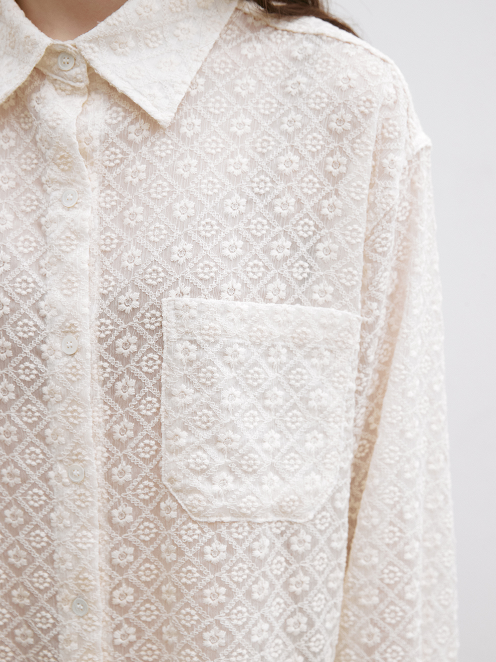 영오 플라워 레이스 셔츠 아이보리 | YOUNGOH | KREAM