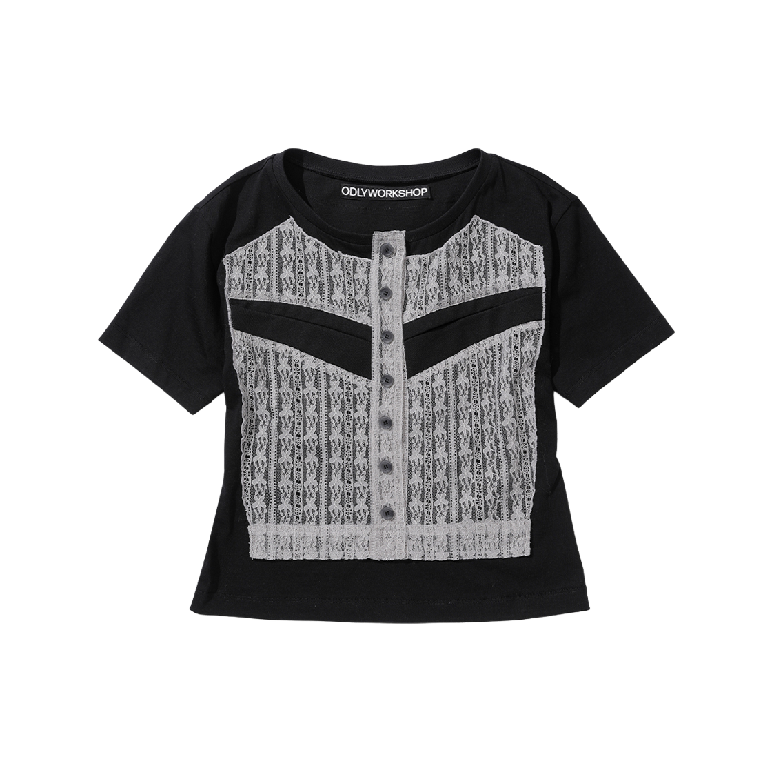 오들리워크샵 레이스 하이브리드 티, 사일런스 | ODLYWORKSHOP | KREAM