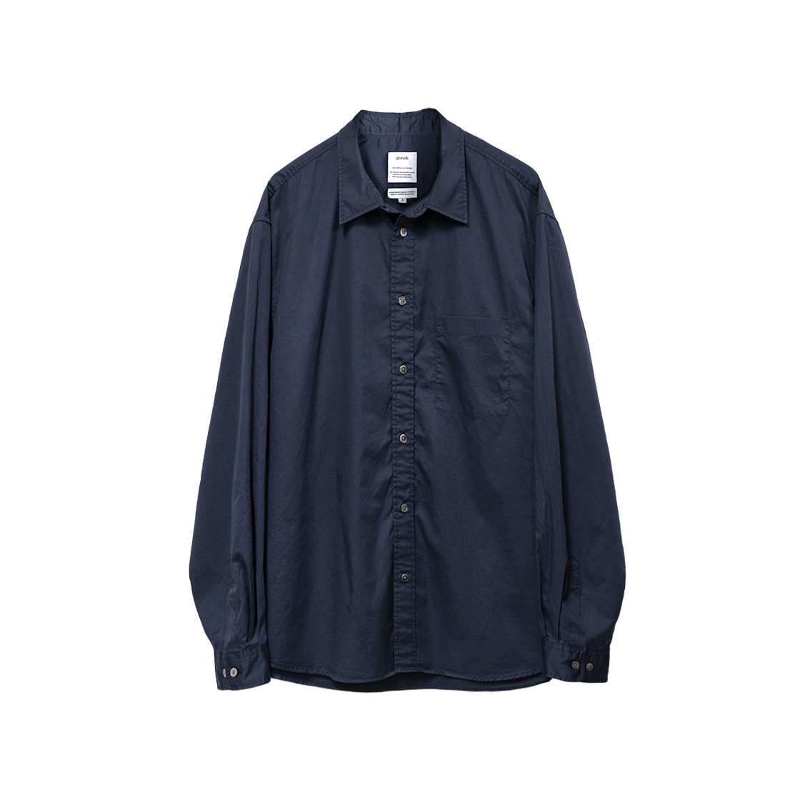 고낙 워시드 글리치 셔츠 사틴 네이비 | Gonak | KREAM
