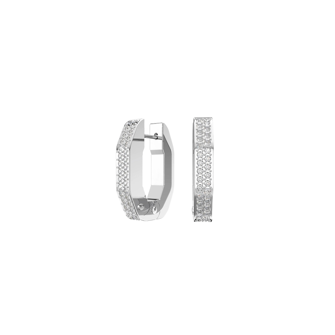 (W) 스와로브스키 덱스테라 후프 이어링 스몰 화이트 로듐 플래팅 | Swarovski | KREAM