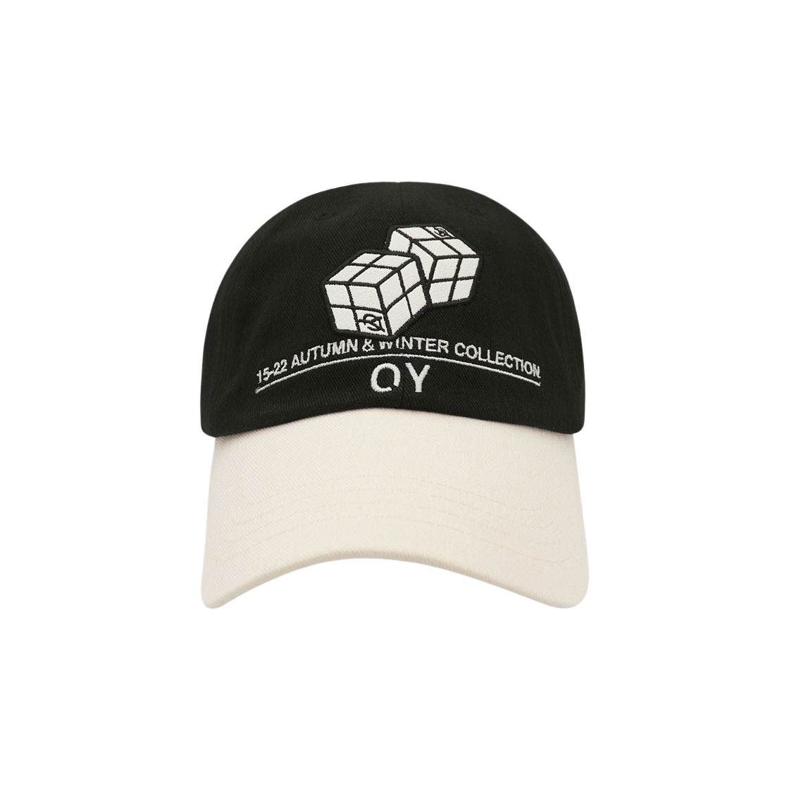 오와이 큐브 로고 캡 블랙 아이보리 | OY | KREAM
