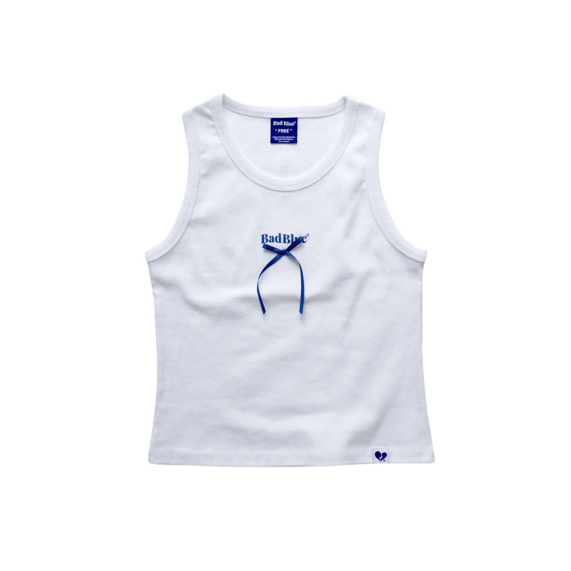 배드블루 리본 로고 슬리브리스 화이트 | BadBlue | KREAM