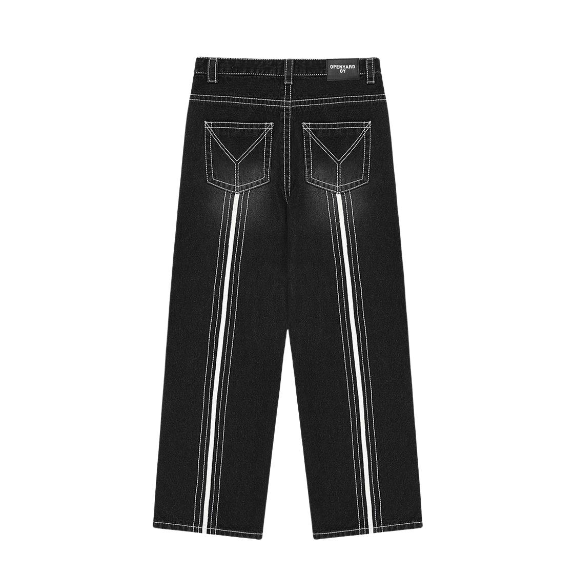 오와이 백 스티치 워싱 진 블랙 | OY | KREAM