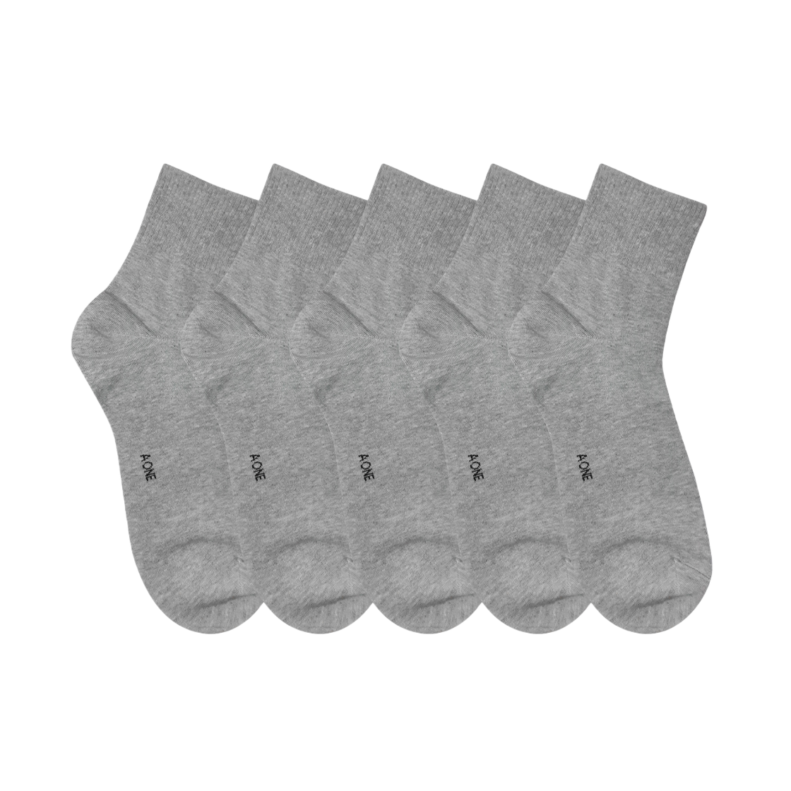에이원 미니멀 미니 무지 중목 양말 5팩 회색 | AONE | KREAM
