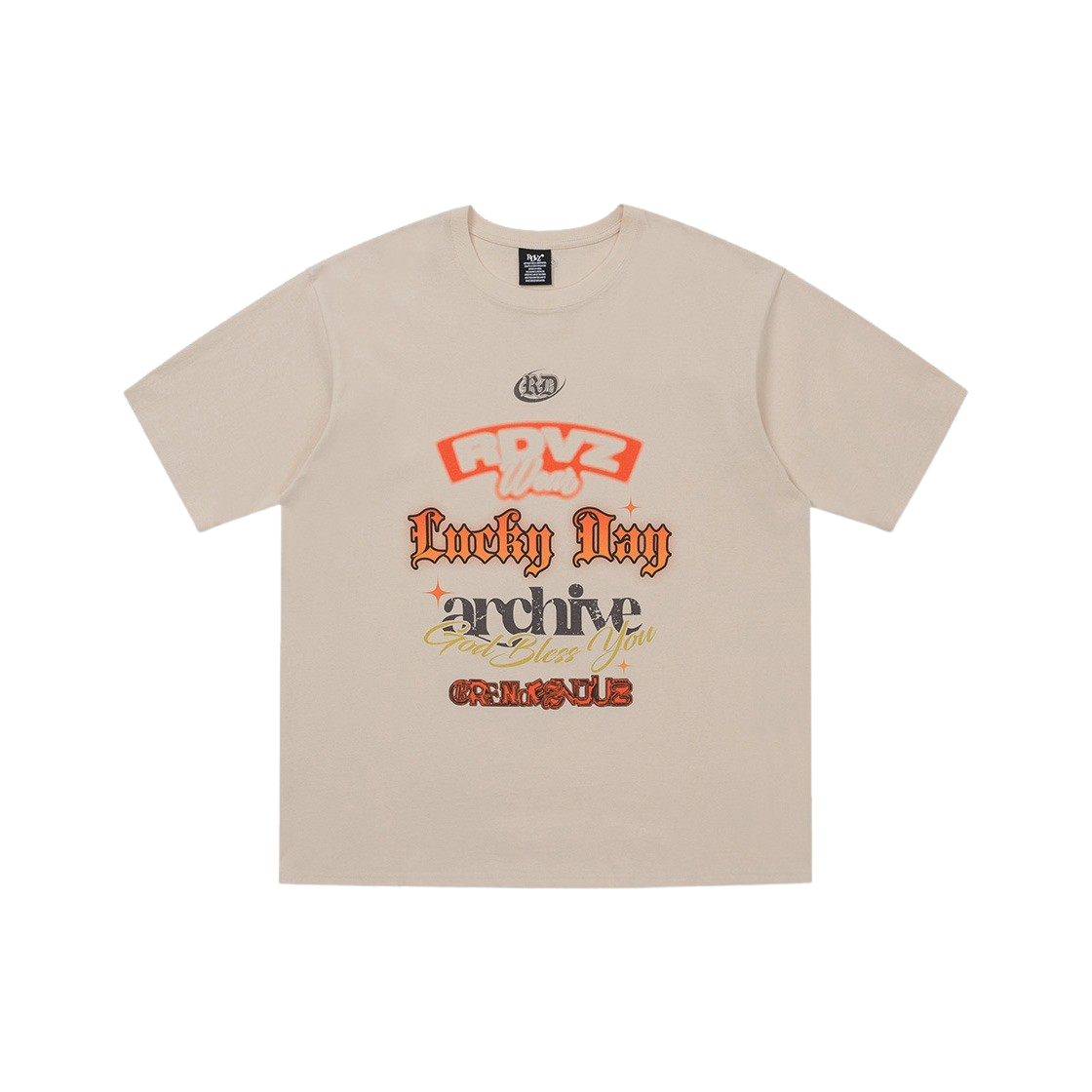 알디브이제트 워딩 그래픽 티셔츠 베이지 | RDVZ | KREAM