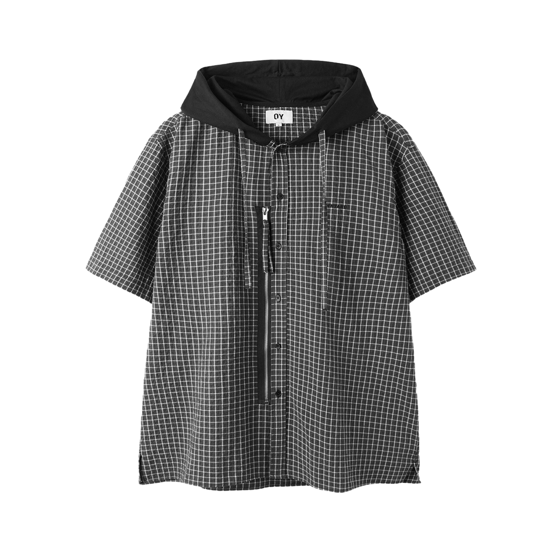 오와이 체크 집 후디 S/S 셔츠 블랙 | OY | KREAM
