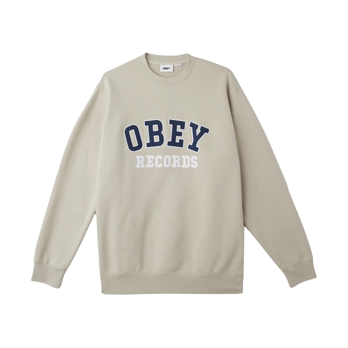 오베이 레코드 크루 크루넥 실버 그레이 | Obey | KREAM