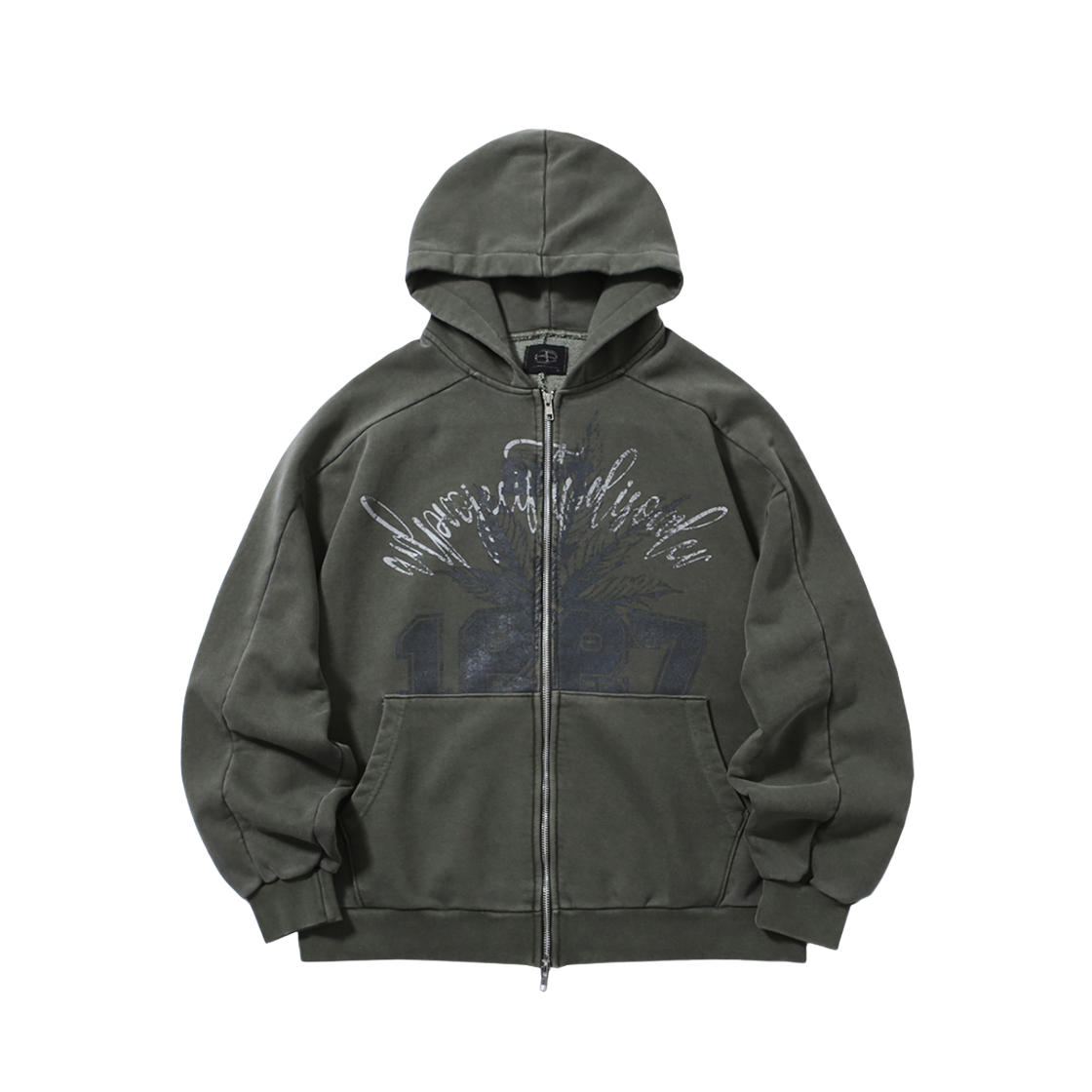 비피투디스오더 OG 피그먼트 97/98 후드집업 카키 | BP2DISORDER | KREAM