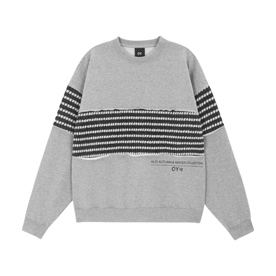오와이 라인 스트라이프 로고 스웨트셔츠 그레이 | OY | KREAM