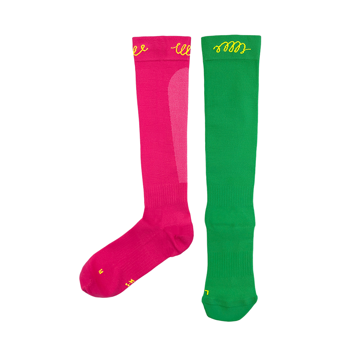 삭스업 컴프레션 러닝 니삭스 그린&핑크 | Socks Up | KREAM