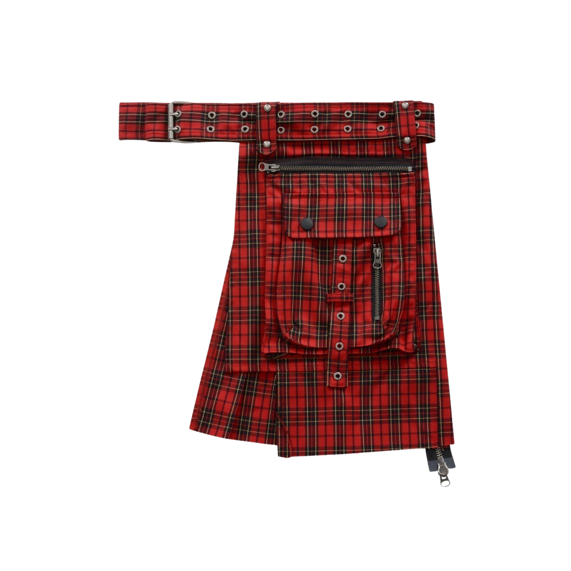 베이컨트 아카이브 바제스 레이어드 스커트 벨트 체크 레드 | VACANT ARCHIVE | KREAM