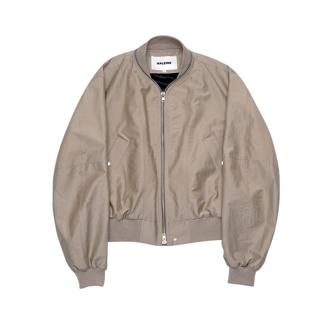 알렌느 라운드 지퍼넥 쓰리디 블루종 카키 베이지 | Haleine | KREAM