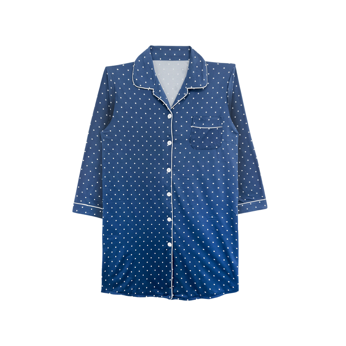 (W) 에이원 미니 도트 피치 기모 카라 버튼 원피스 도트네이비 | AONE | KREAM