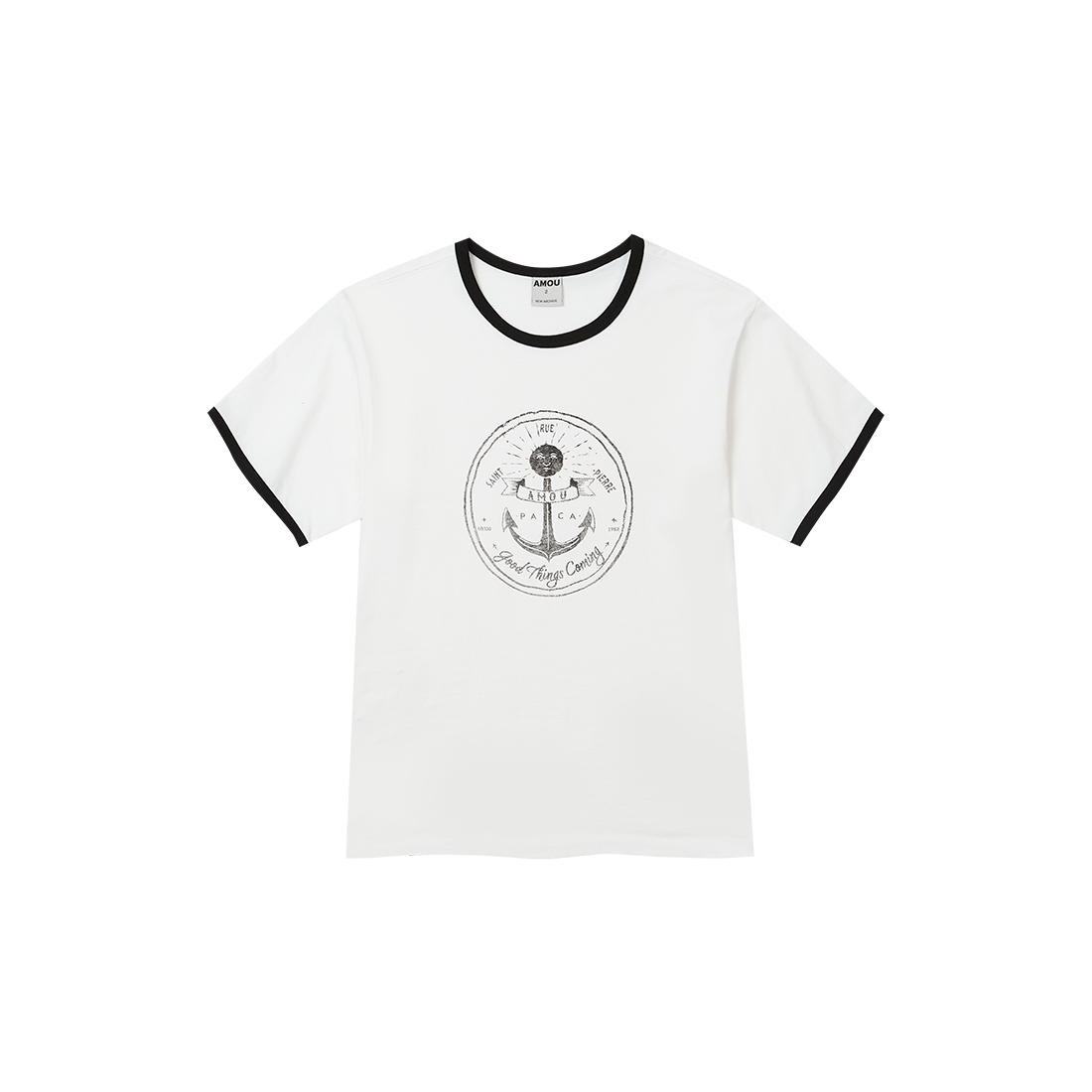 아모우 앵커 링거 티셔츠 화이트 | AMOU | KREAM