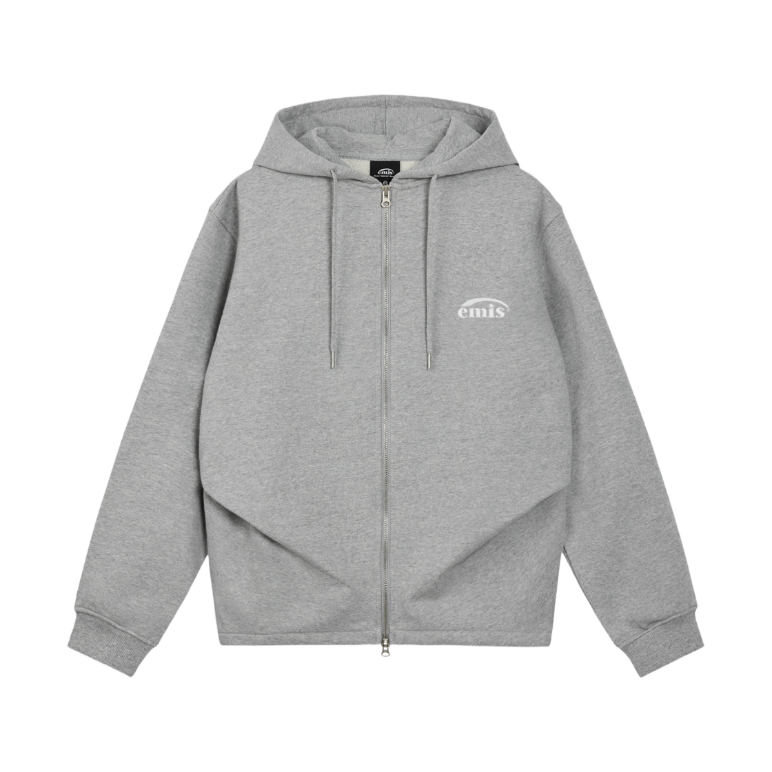 이미스 턱 디테일 후드 집업 멜란지 그레이 | Emis | KREAM
