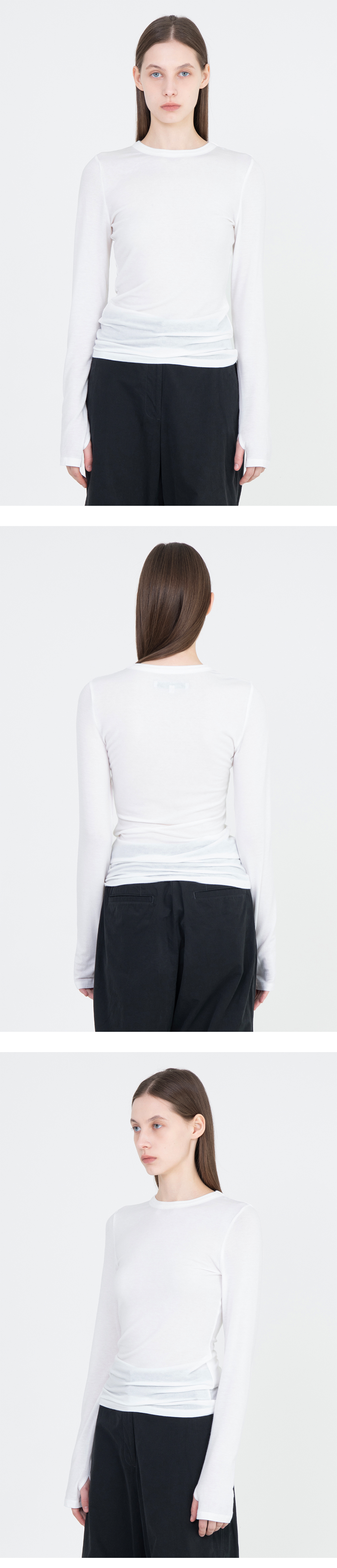 브라운야드 W 시스루 롱 슬리브 화이트 | BROWNYARD | KREAM