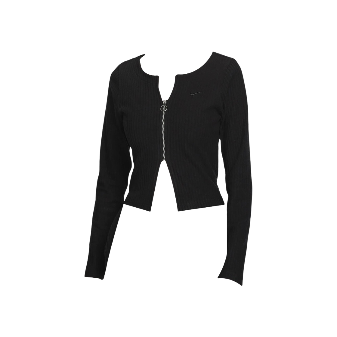 (W) 나이키 NSW 칠 니트 슬림 풀 집 립드 가디건 블랙 - US/EU | Nike | KREAM