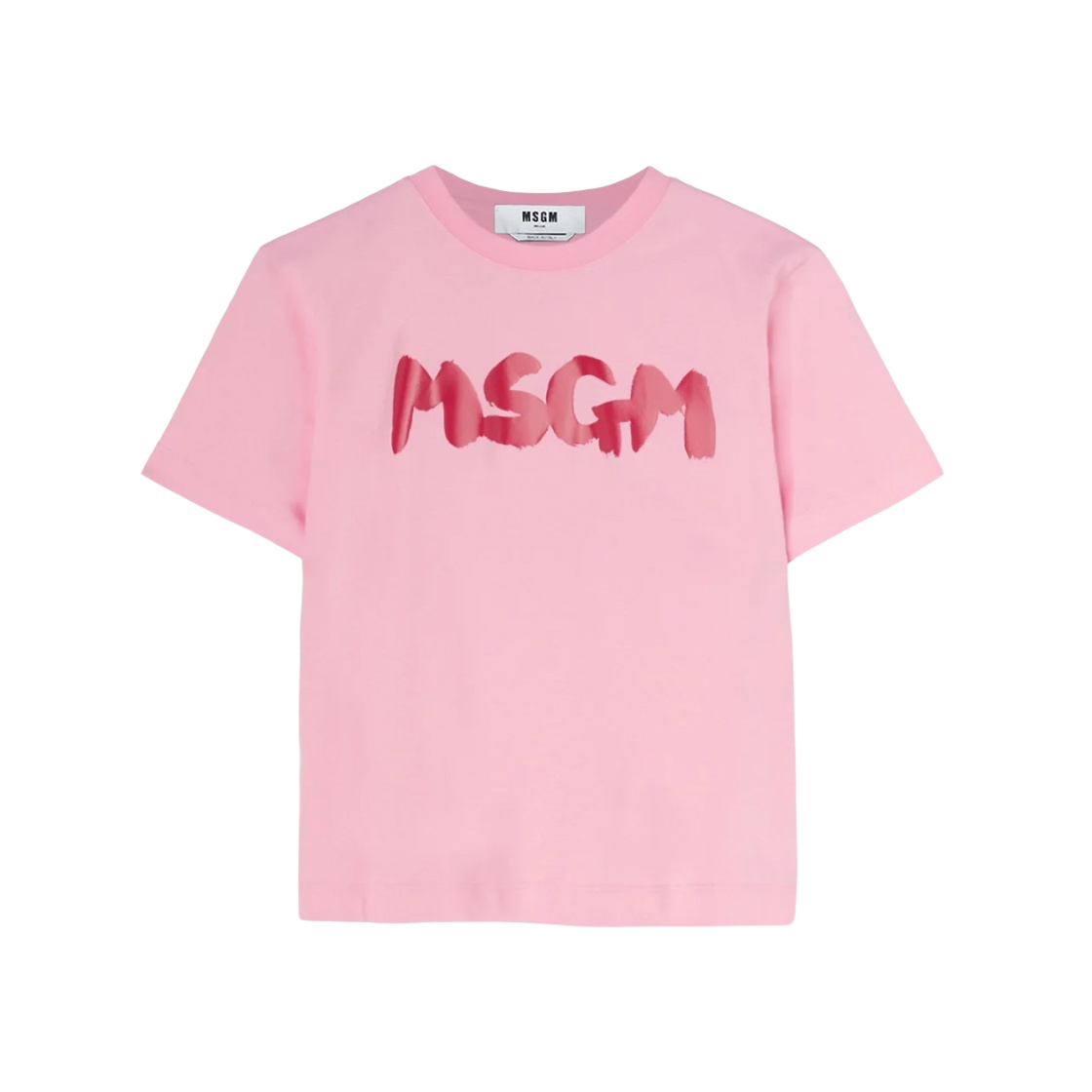 (W) 엠에스지엠 뉴 브러쉬드 엠에스지엠 로고 코튼 크루넥 티셔츠 핑크 | MSGM | KREAM