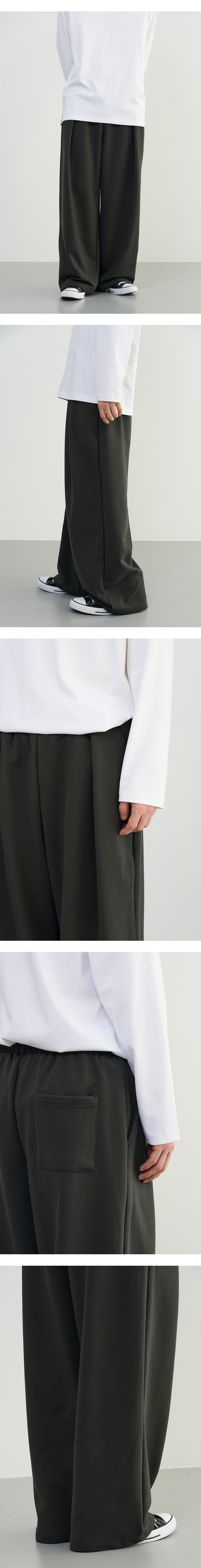 어레이드 컴피 리버스 플리츠 스웻 팬츠 카키 | ARRAYED | KREAM