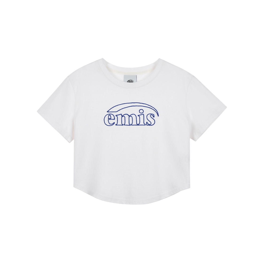 (W) 이미스 체인 스티치 티셔츠 화이트 블루 | Emis | KREAM