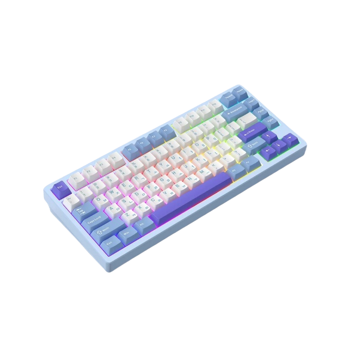 프리플로우 아콘 레알 HX 유무선 핫스왑 텐키리스 바이올렛 축 풀알루미늄 기계식 키보드 스노우 문 블루 한글 자판 (국내 정식 ...