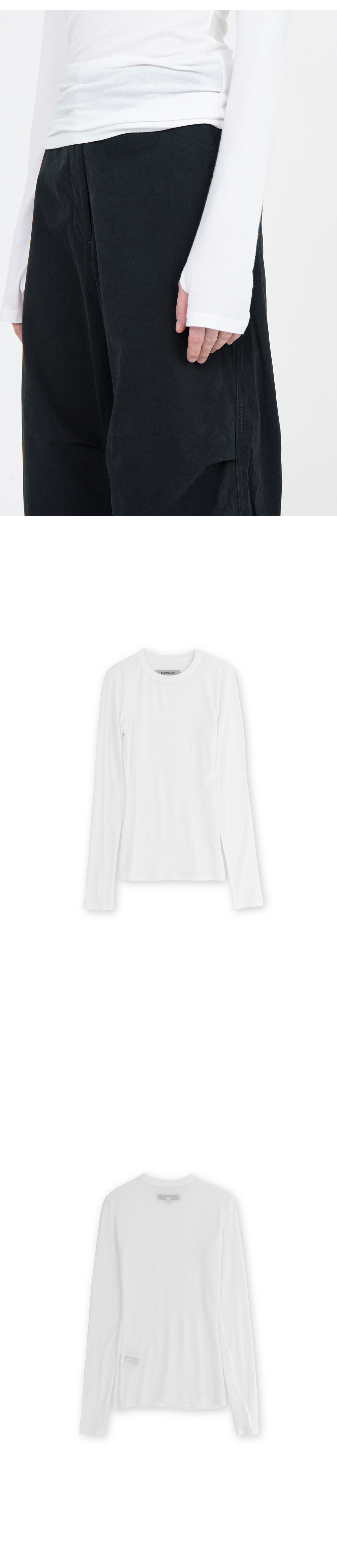 브라운야드 W 시스루 롱 슬리브 화이트 | BROWNYARD | KREAM